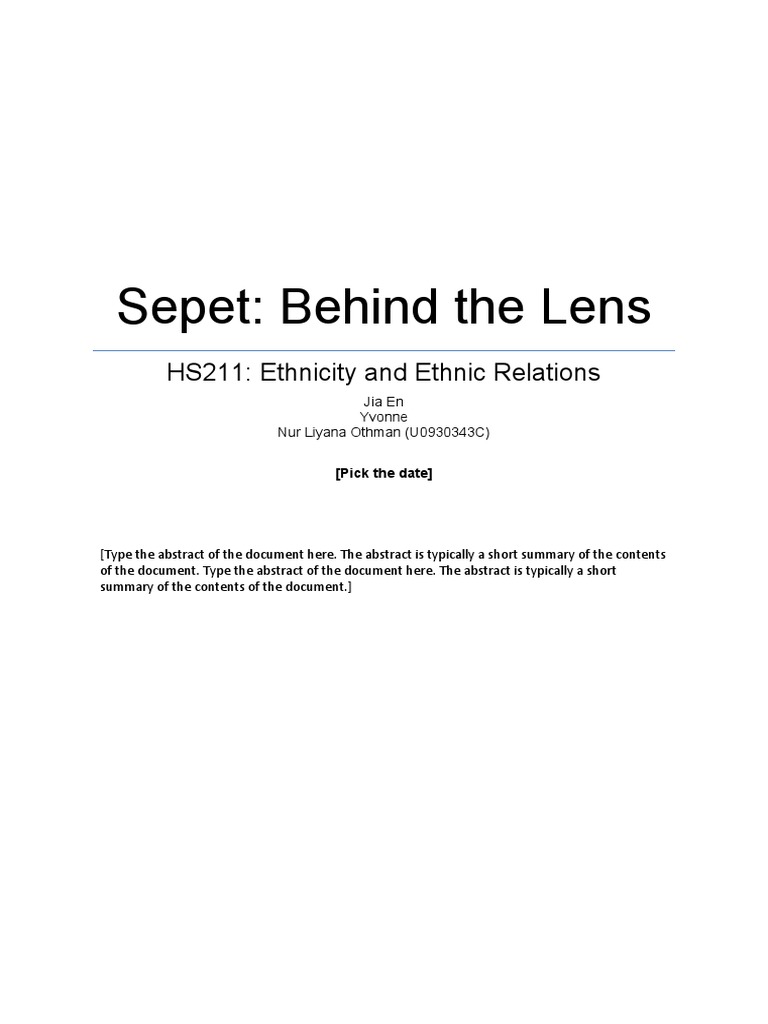 Behind The Lens of The Movie Sepet | PDF | Malaysia | Minority Group