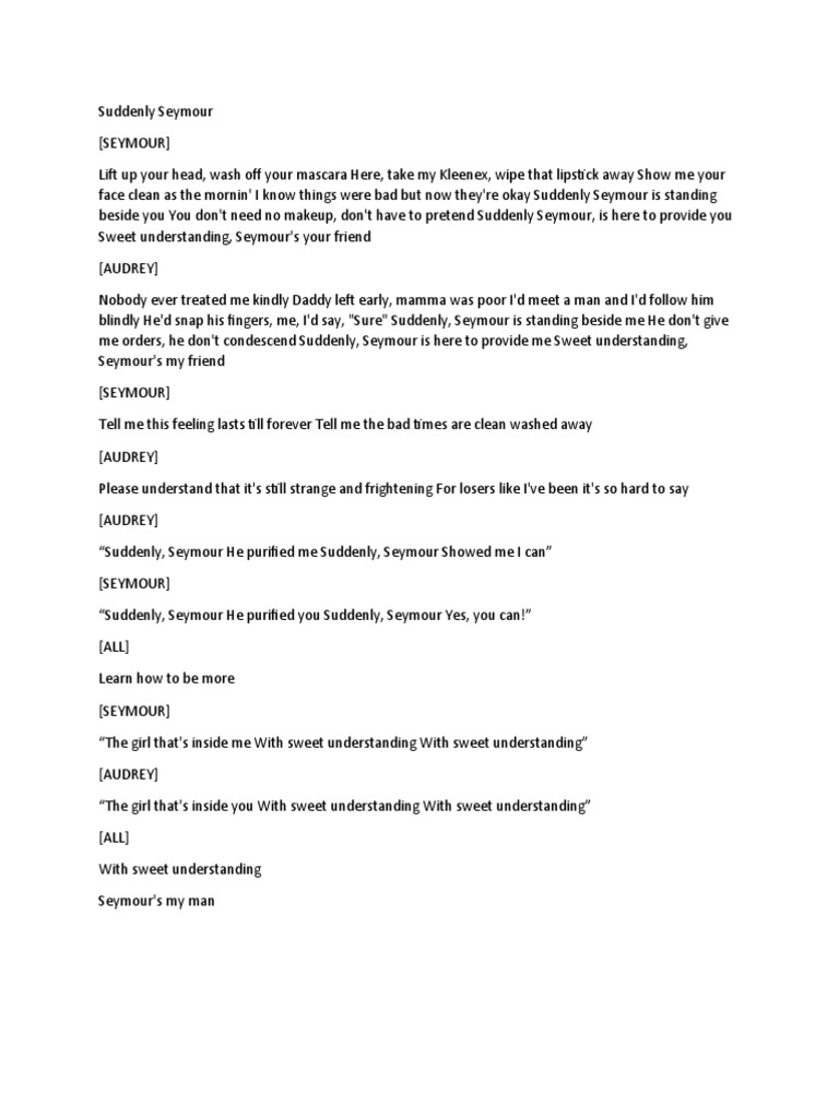 Suddenly Seymour | PDF