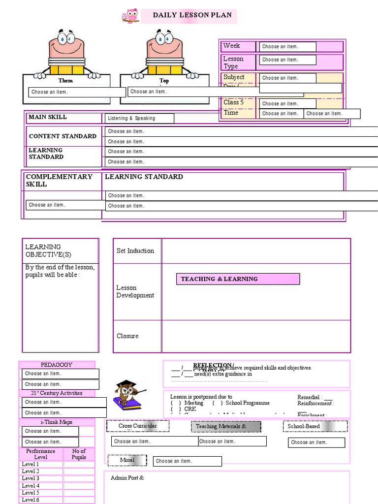 Daily Lesson Plan Template | PDF | Lesson Plan | Teaching