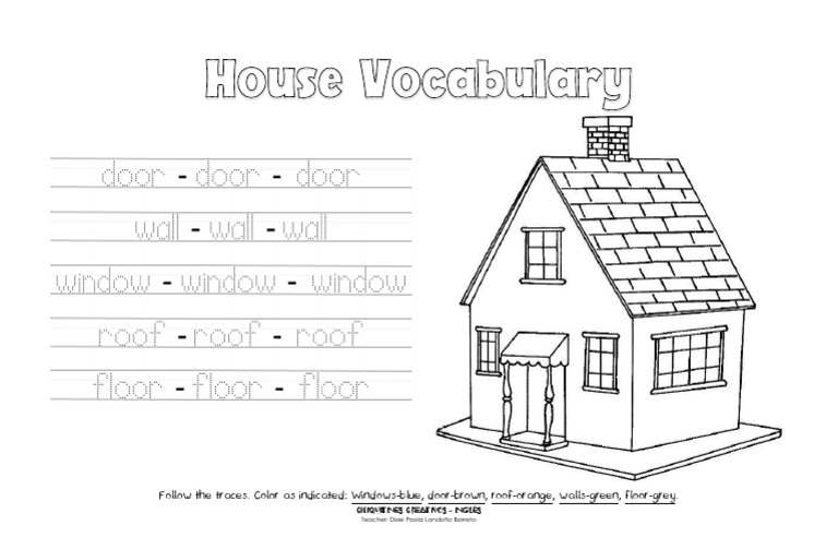 House Vocabulary Coloring Activity | PDF
