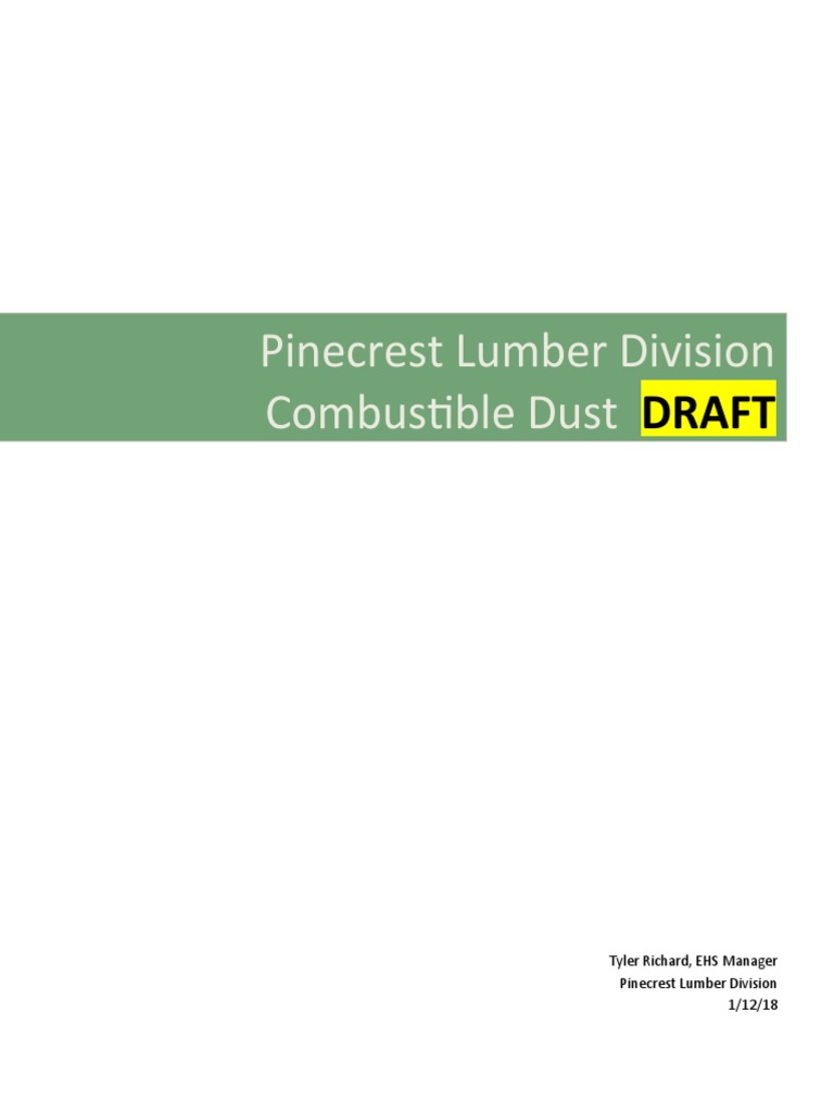 Combustible Dust Safety Program Draft | PDF | Combustion | Fires