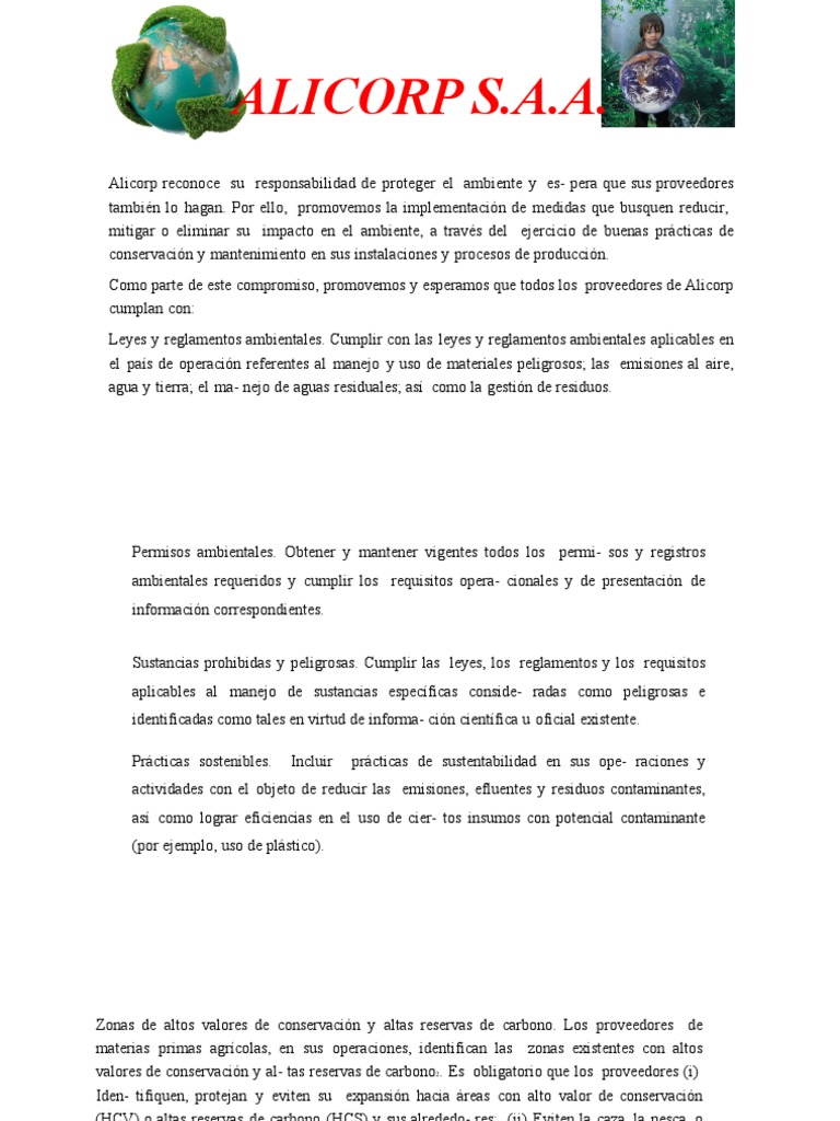 Alicorp S.A.A | Descargar gratis PDF | Gestión de residuos | Residuos