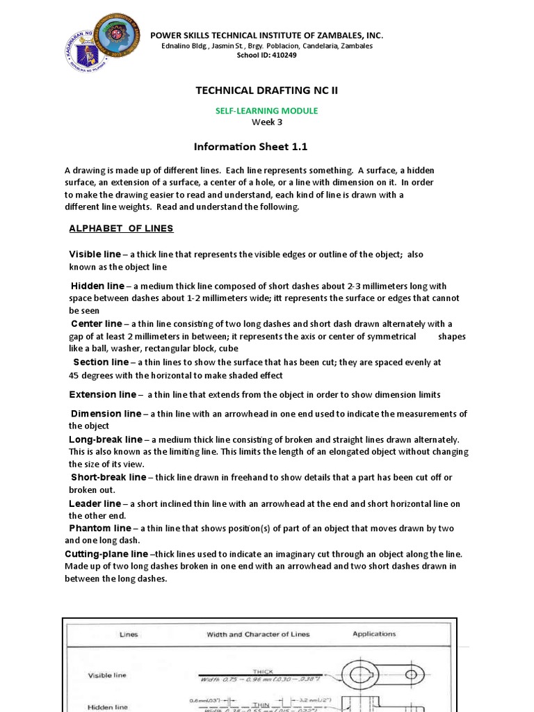 Technical Drafting NC Ii Week 3 | PDF | Rubric (Academic) | Drawing