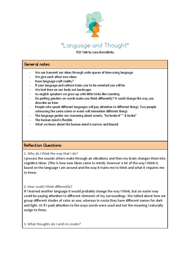 Language's Impact on Thought | PDF | Idea | Thought