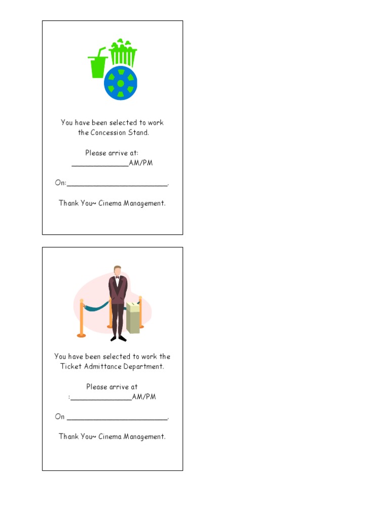 Cinema Kit Printables PDF | Download Free PDF | Movie Theater | Cinema
