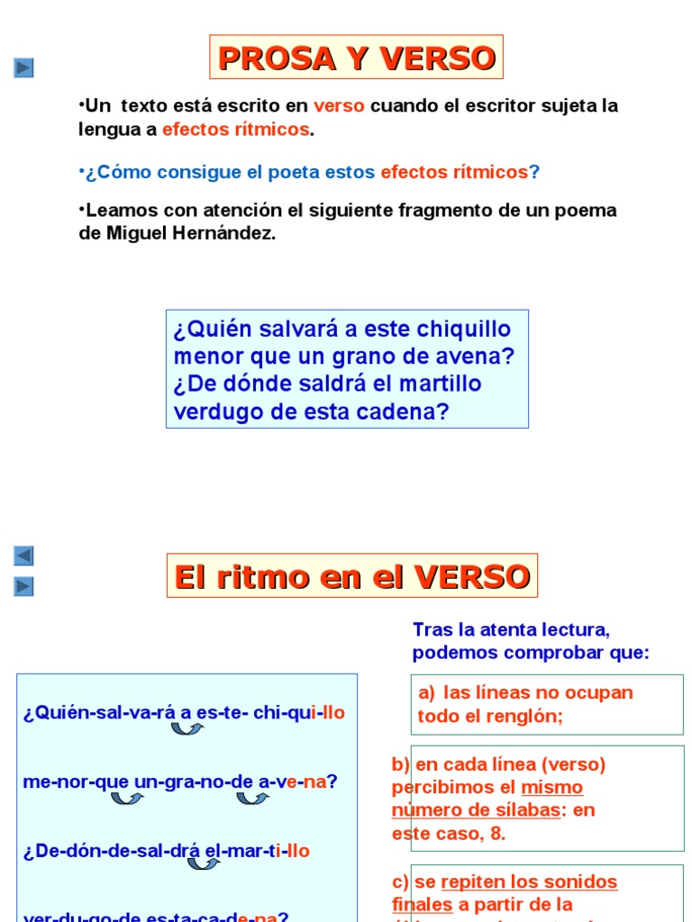 Tipos y métrica del verso poético | PDF | Rima | Poesía