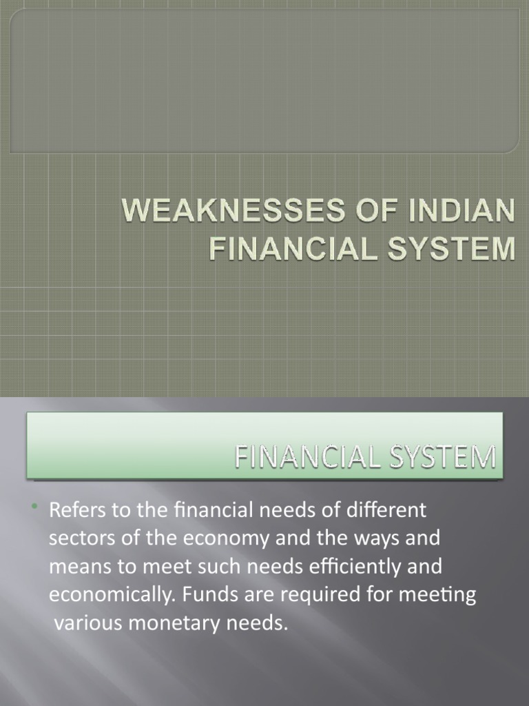 Weakness of Indian Financial System | PDF