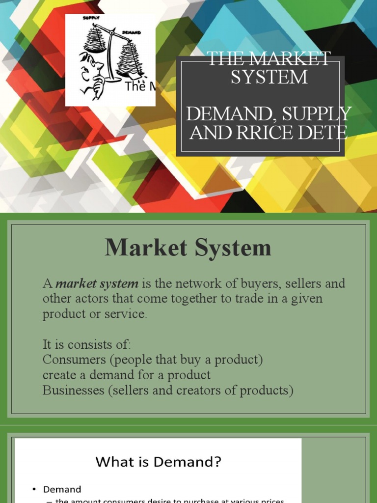 The Market System Demand, Supply and Rrice Dete | PDF | Economic ...