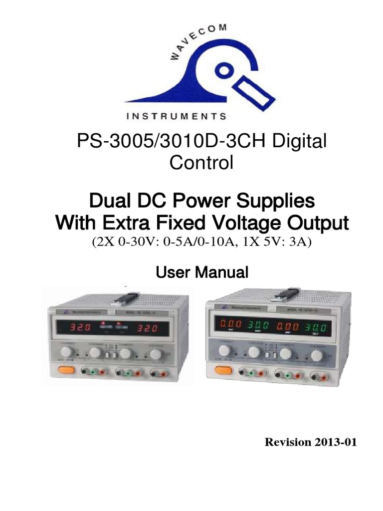 Manual - PS 3005D-3 Dual DC PDF | PDF | Power Supply | Fuse (Electrical)
