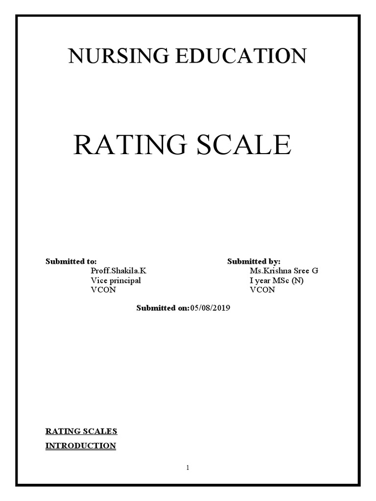 Nursing Education: Rating Scale | Download Free PDF | Nursing | Patient