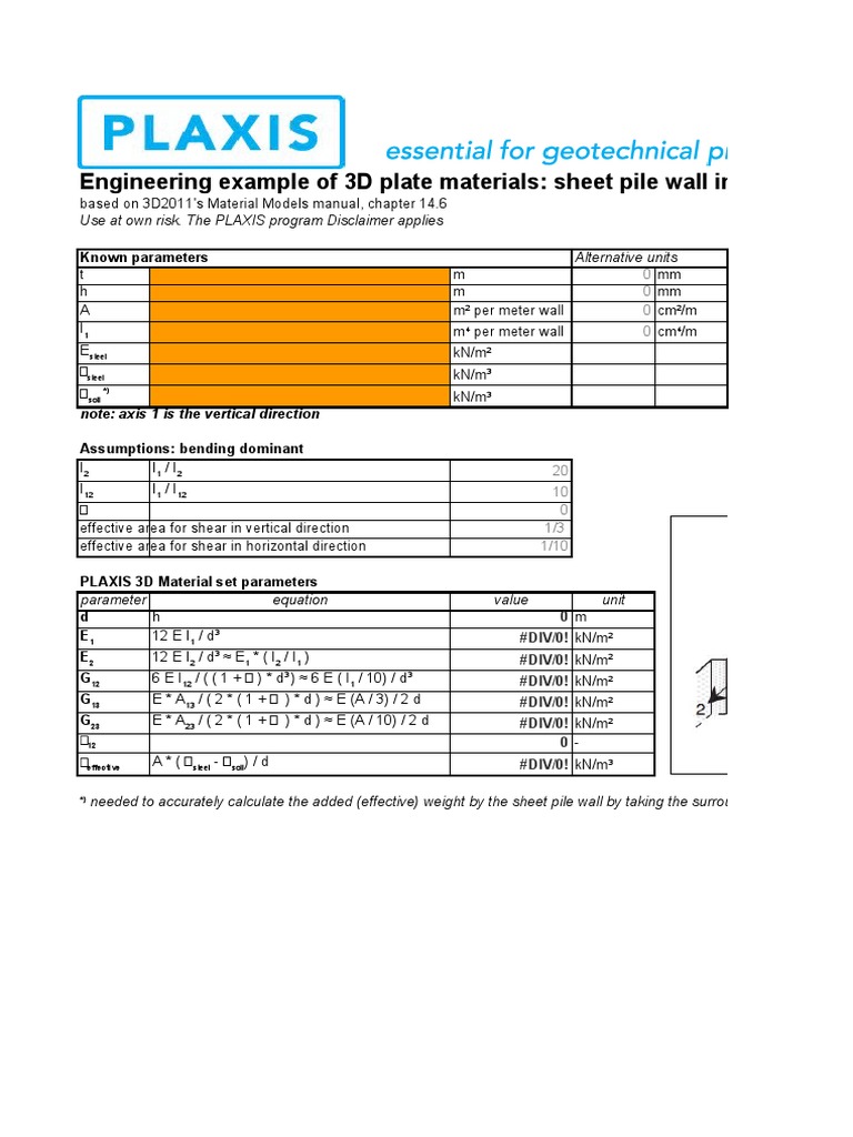 Engineering Example of 3D Plate Materials: Sheet Pile Wall in Bending ...