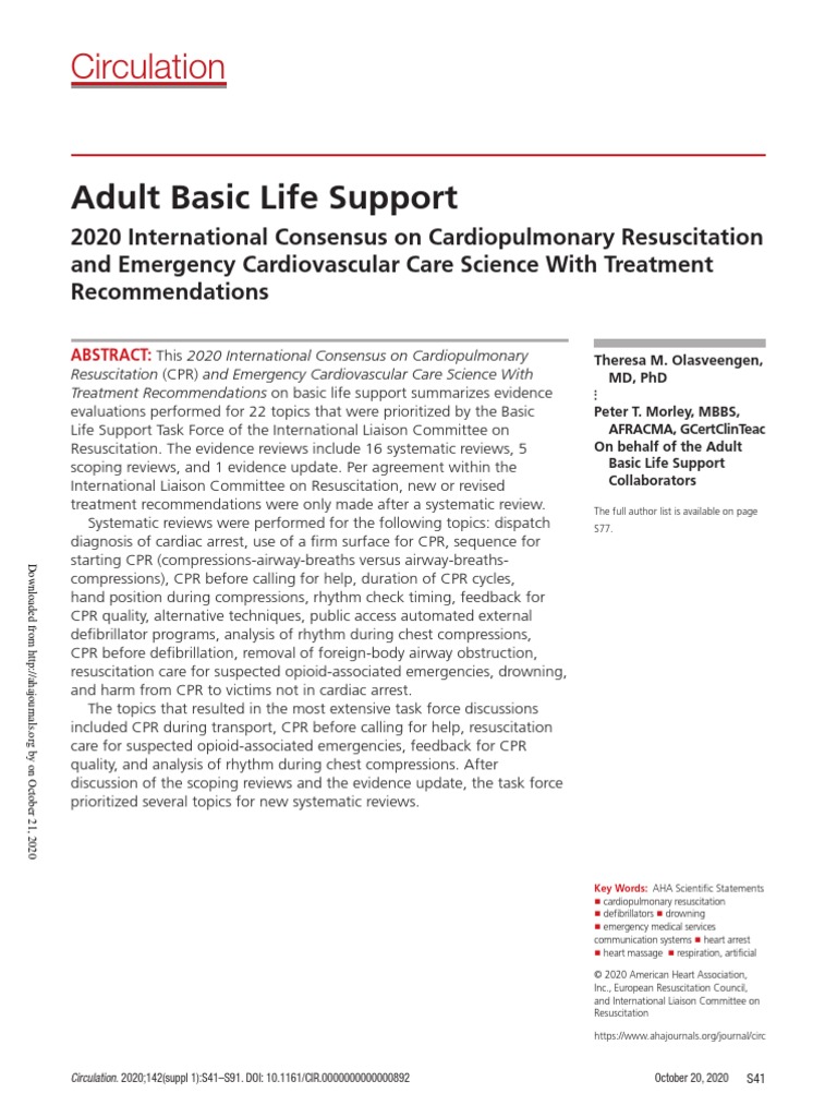BLS 2020 | PDF | Cardiopulmonary Resuscitation | Medical Emergencies