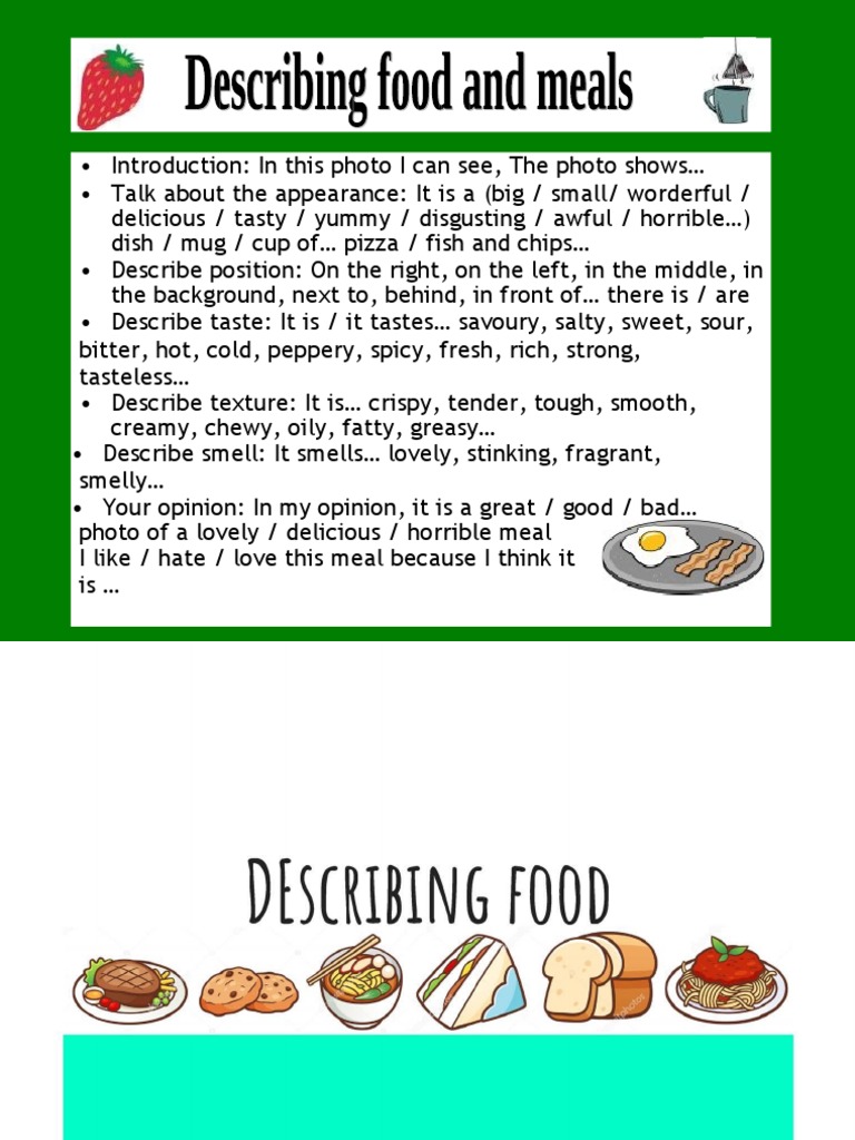 BS 1 - Describing Food | PDF | Foods | Cuisine