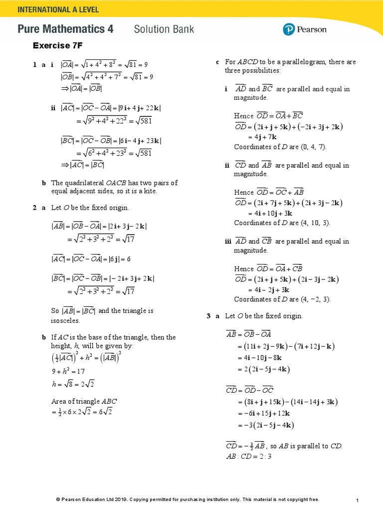 Ial Maths Pure 4 Ex7f | PDF | Elementary Geometry | Euclid