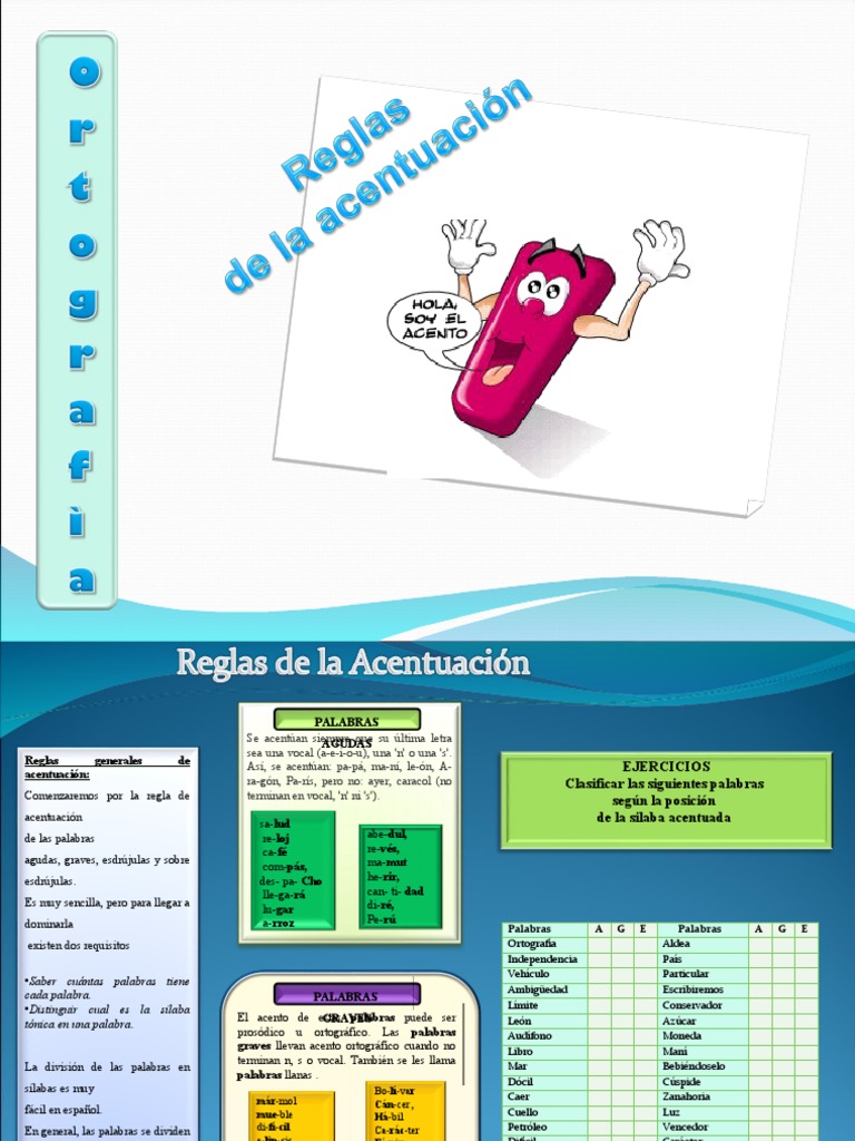 Reglas Generales de Acentuacion | PDF | Estrés (lingüística) | Voz humana