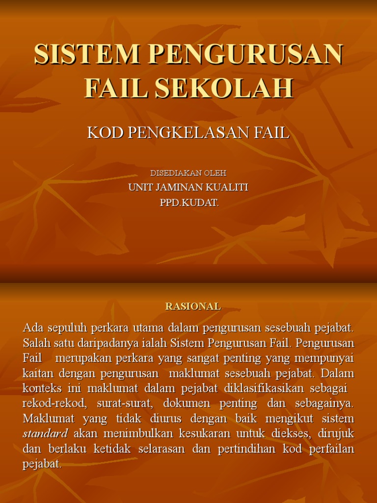Sistem Pengurusan Fail Di Sekolah 2 (KOD Peng) | PDF