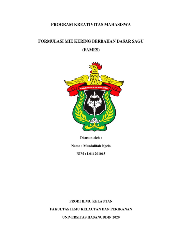 Proposal Mie Kering Berbasis Sagu | PDF | Kesehatan Holistik | Sains ...