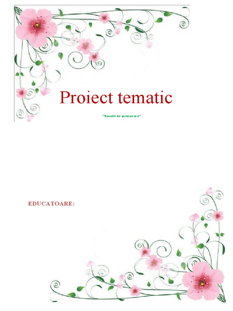 0 Proiect Tematic Primavara | PDF