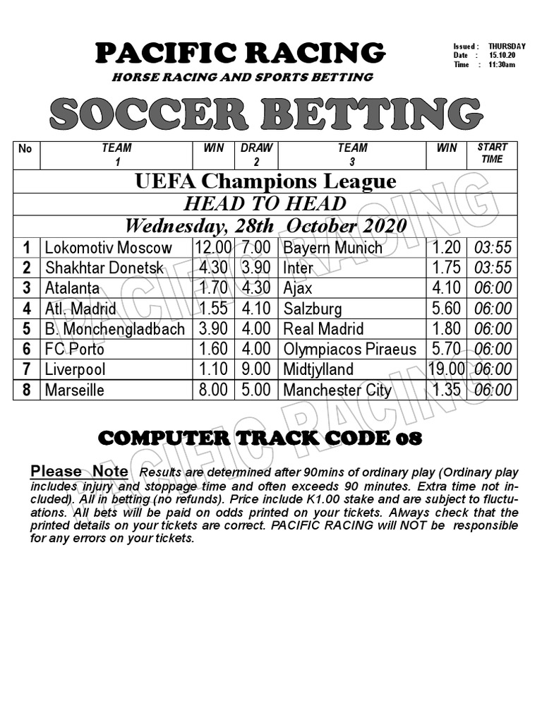 Soccer Uefa - Pacific Racing | PDF