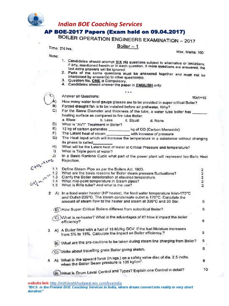 Indian BOE Coaching Services: AP BOE-2017 Papers (Exam Held On 09.04. ...