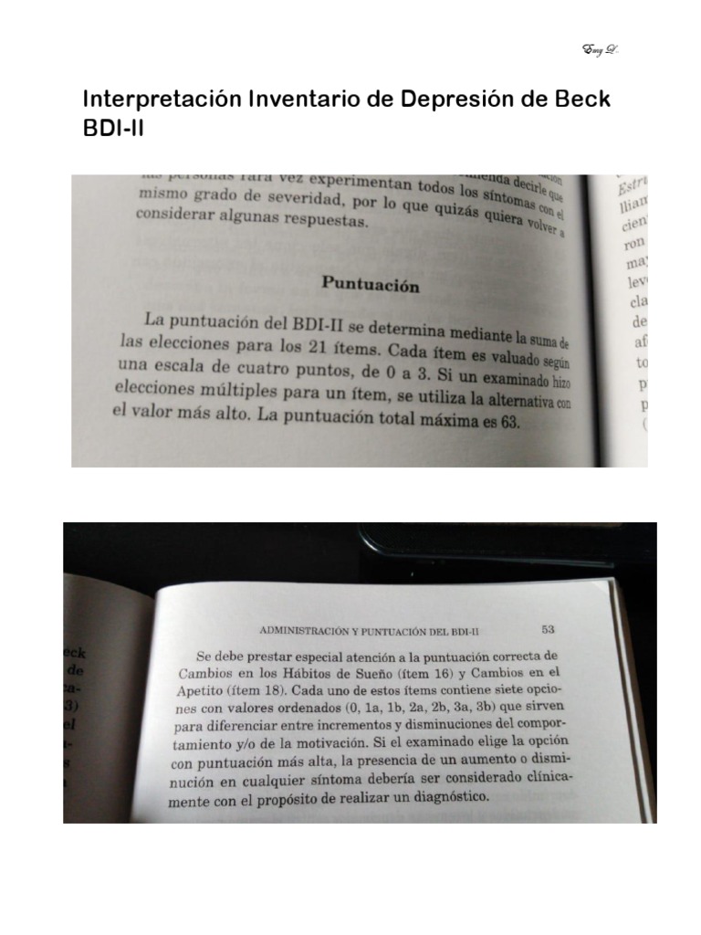 BDI-II interpretación | PDF