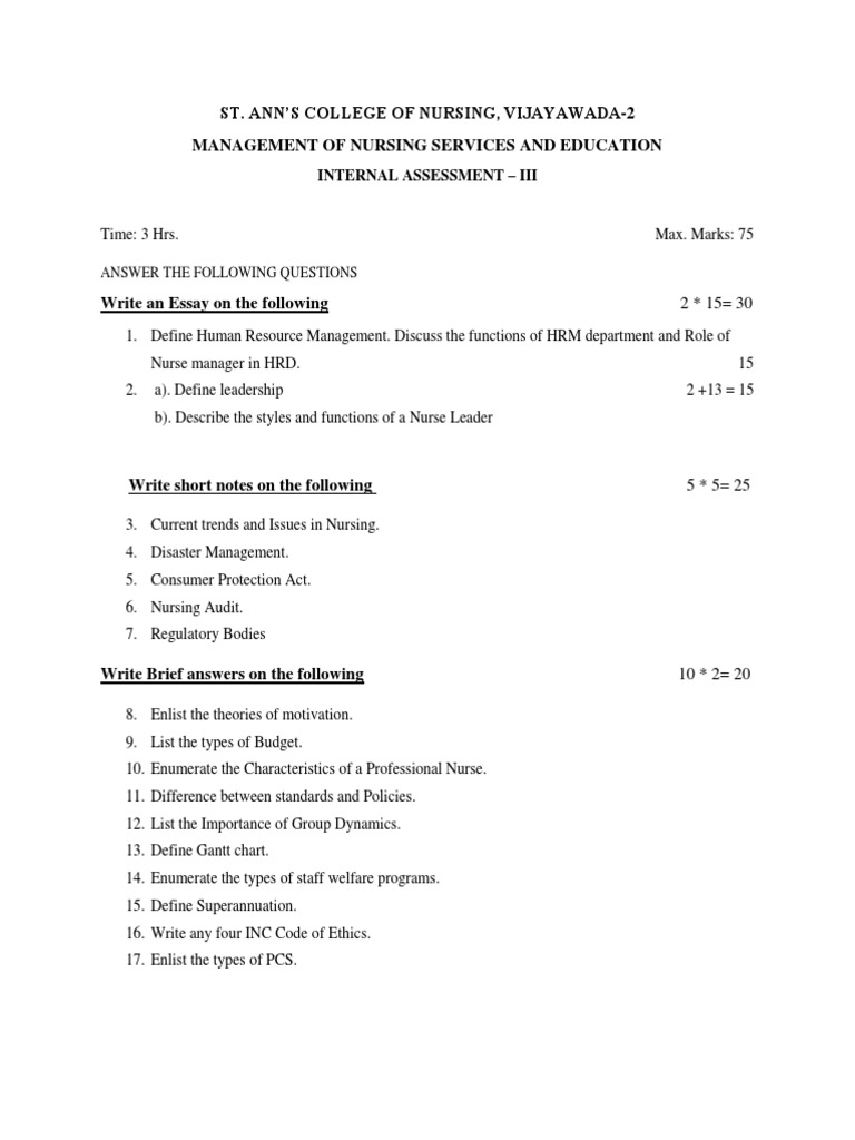 Internal Assessment - Iii: Answer The Following Questions | PDF