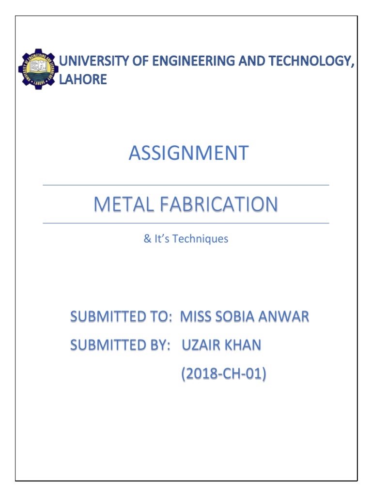 Assignment: Submitted To: Miss Sobia Anwar Submitted By: Uzair Khan (2018-CH-01) | PDF | Casting ...