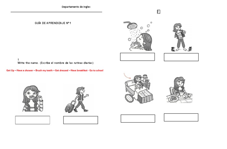 Rutinas Diarias: Lección 1 Unidad 2 | PDF | Artes del Lenguaje y ...
