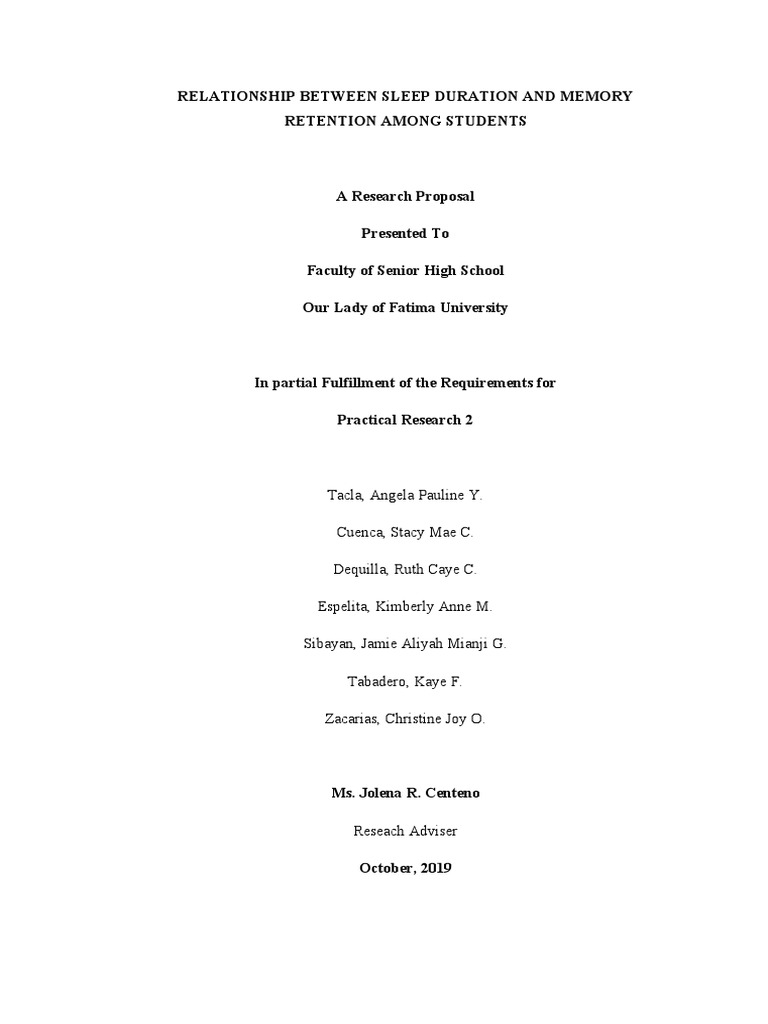 Relationship Between Sleep Duration And Memory Retention Among Students