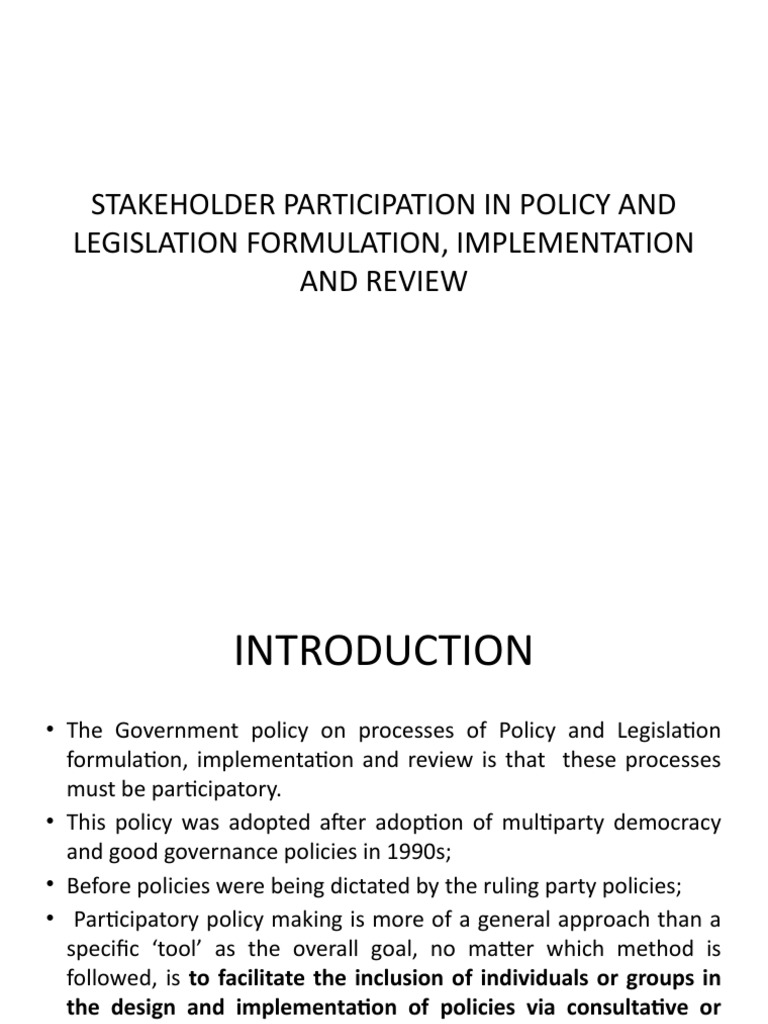 Stakeholder Engagement in Policy Making | PDF | Focus Group | Governance