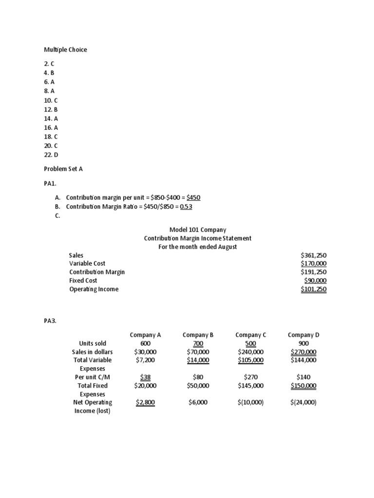 Principles of Accounting Vol 2 Managerial Accounting Chapter 3 - Answer ...