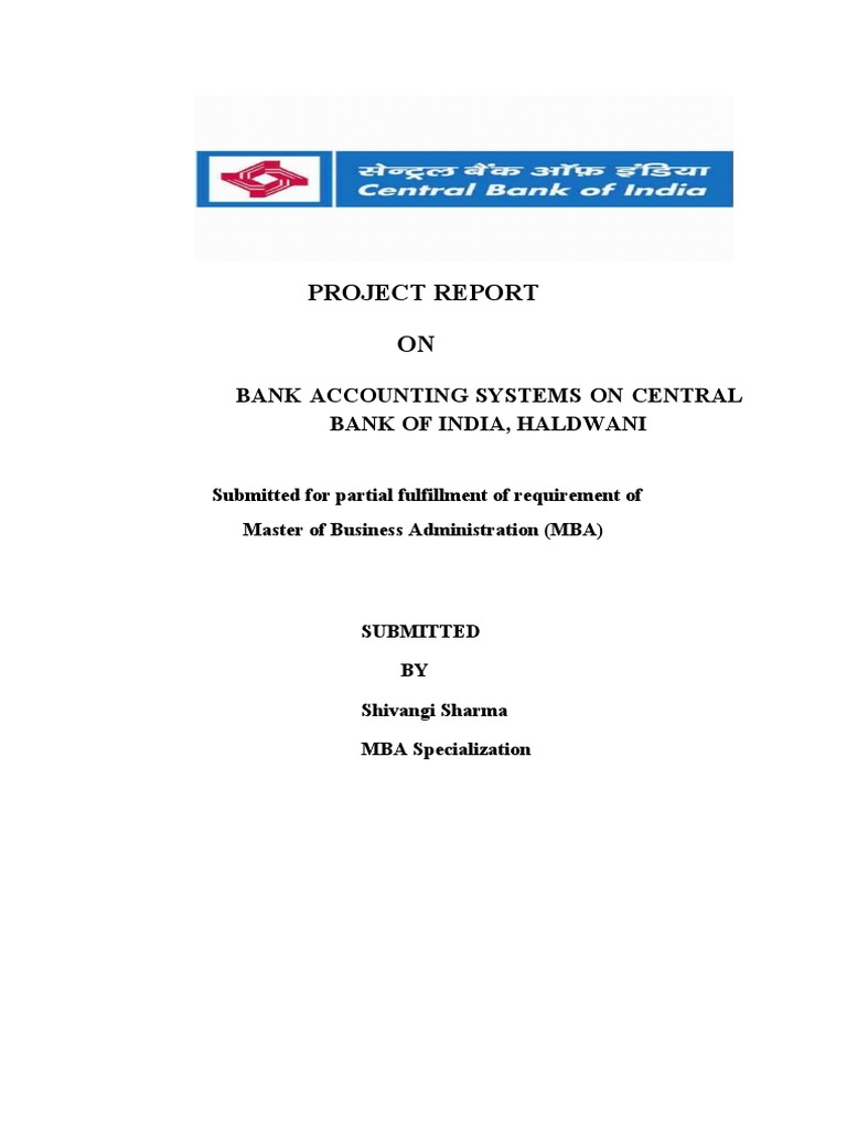 PROJECT REPORT Central Bank | PDF | Reserve Bank Of India | Master Of ...