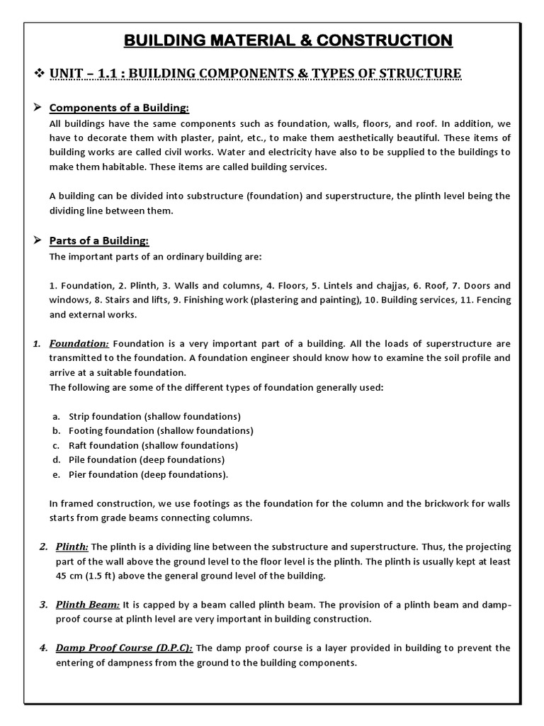 BMC - Building Components | PDF | Foundation (Engineering) | Roof