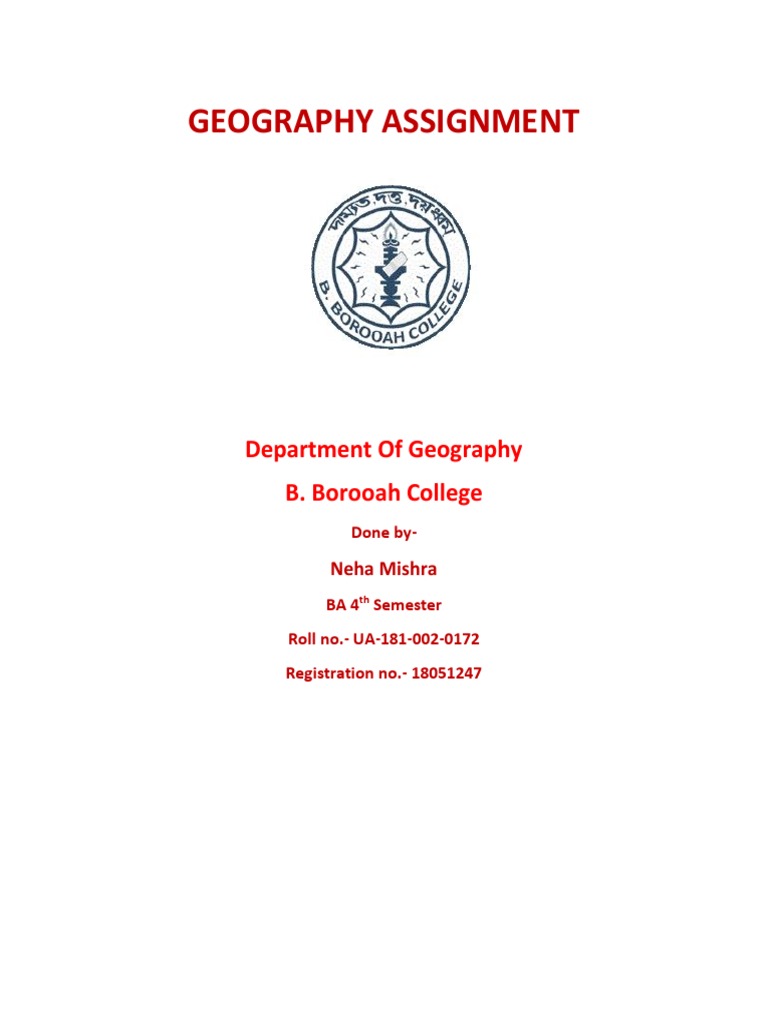 Geography Assignment: Department of Geography B. Borooah College | PDF ...