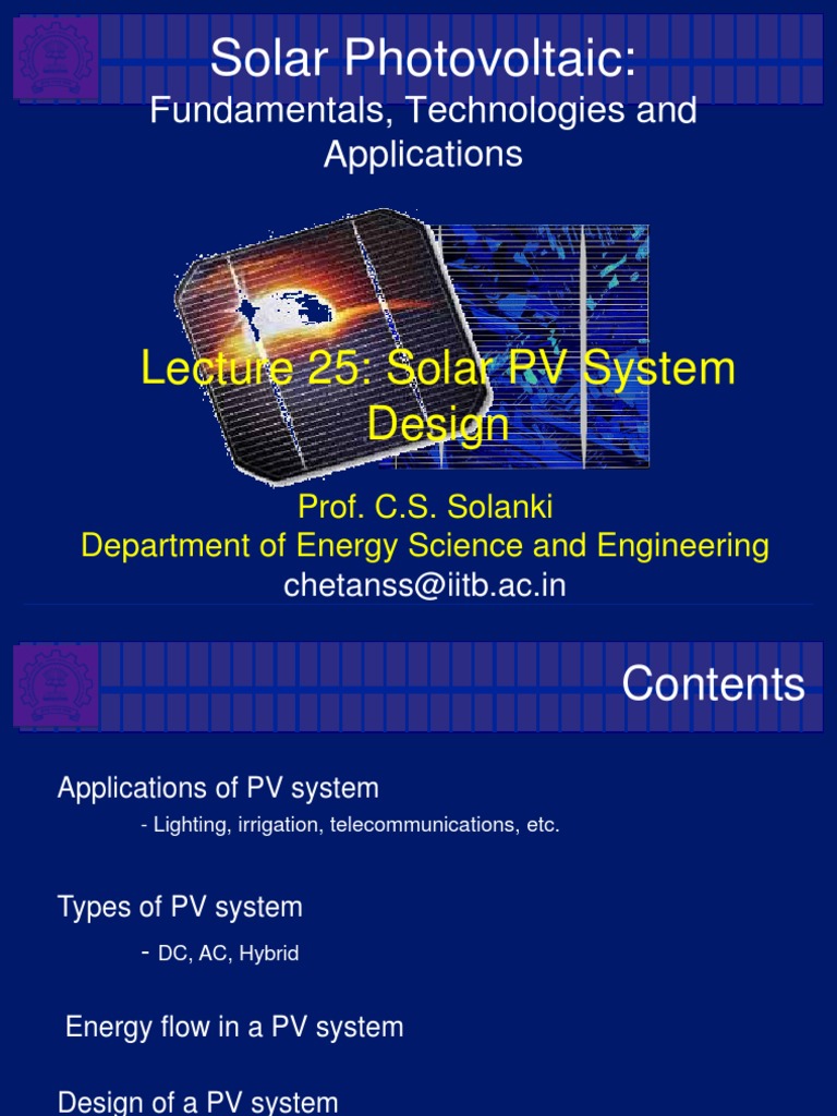 Solar Photovoltaic:: Fundamentals, Technologies and Applications | PDF ...