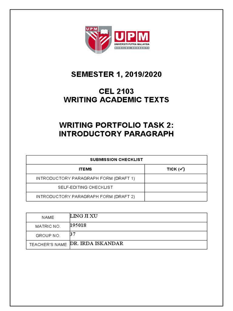 Cel 2103 - WP Task 2 - Cover Page | PDF | Science & Mathematics