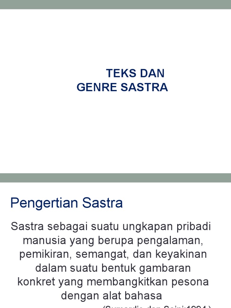 Teks Dan Genre Sastra | PDF