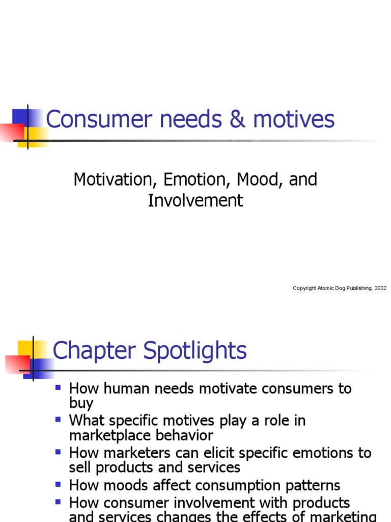 PPT On Consumer Needs and Motives | PDF | Motivation | Motivational