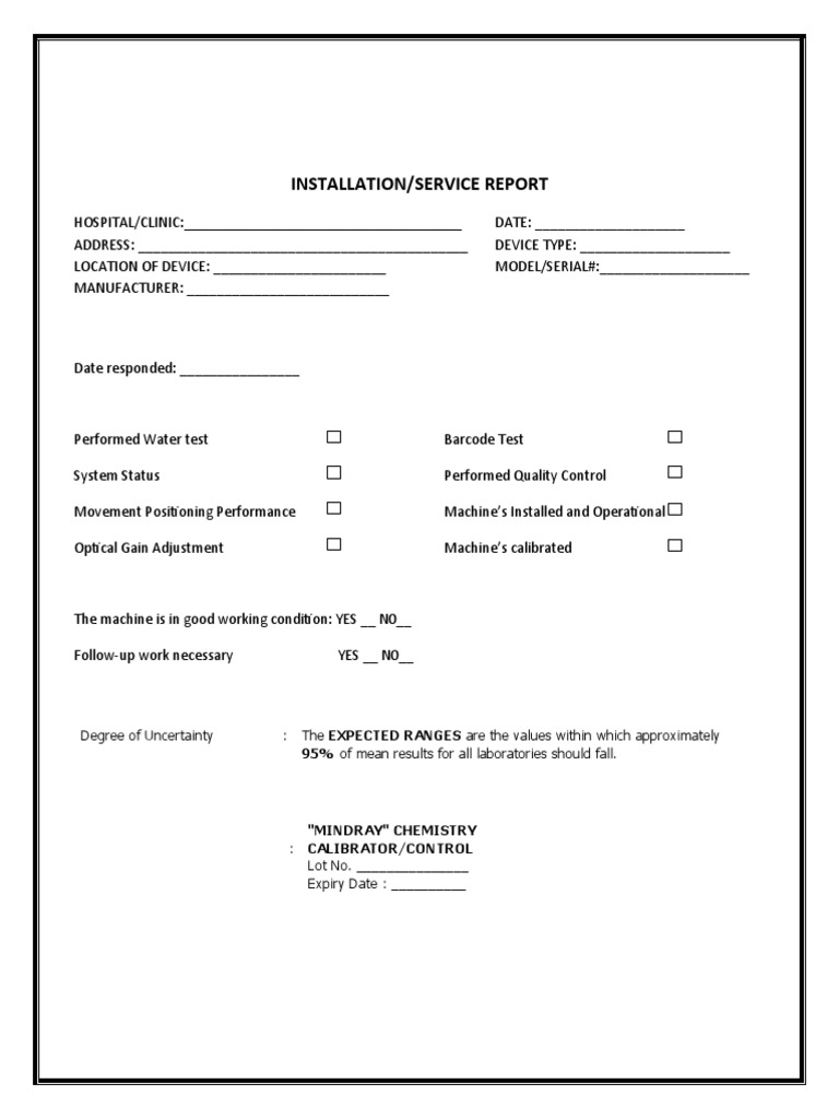 Installation Calibration Report | PDF