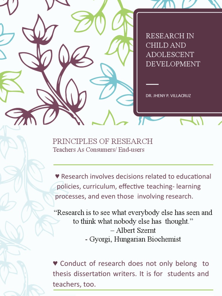 Chapter 4 Research in Child and Adolescent Development | PDF | Inquiry ...