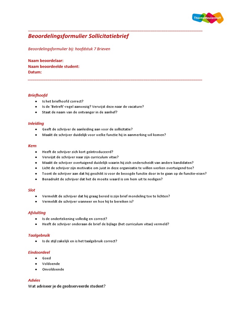 Sollicitatiebrief | PDF