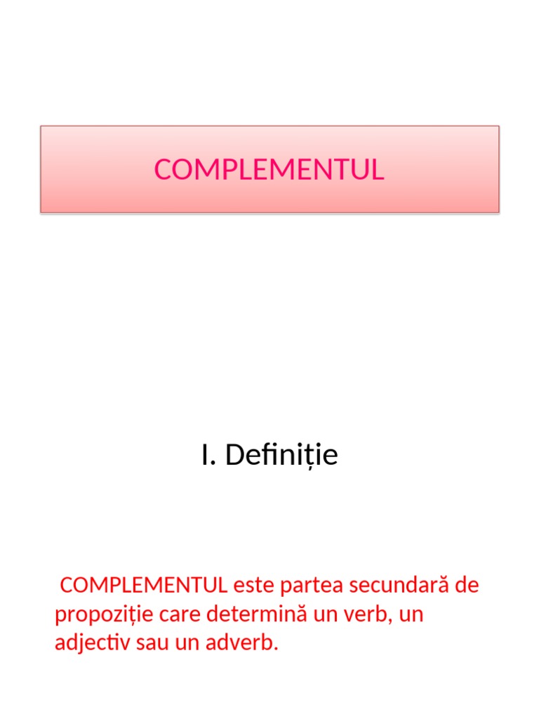 COMPLEMENTUL | PDF