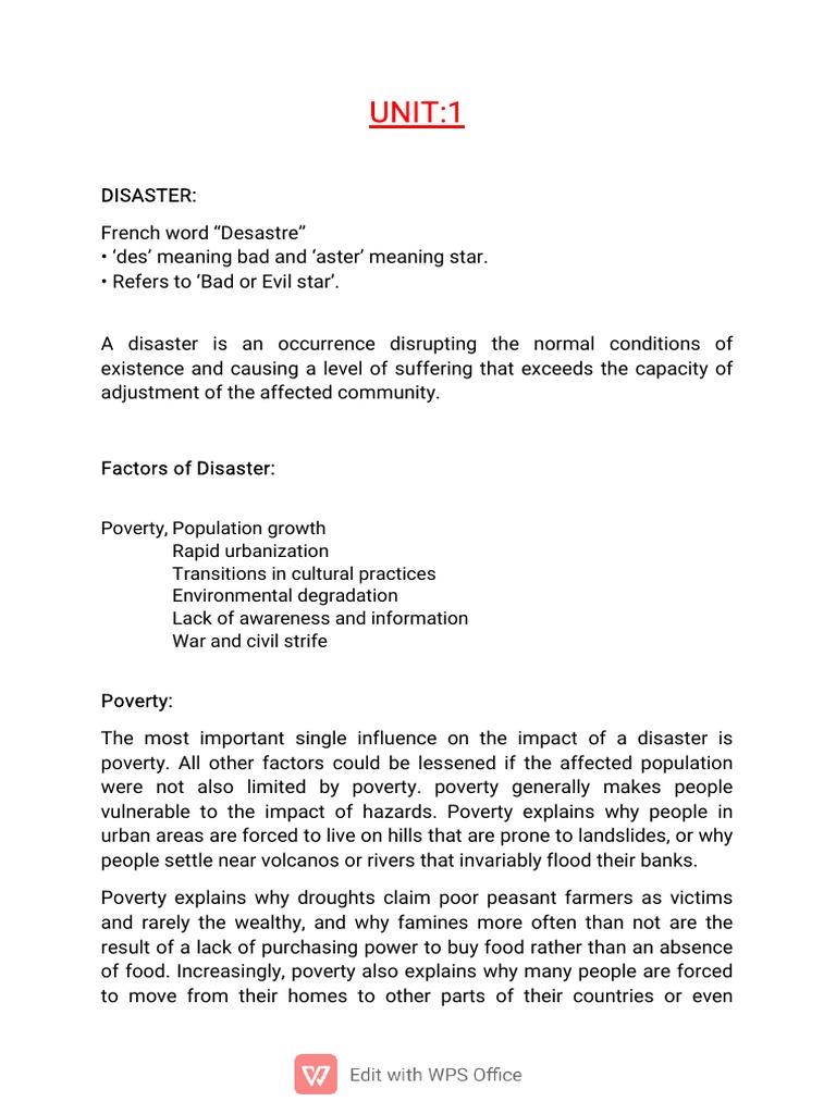 Disaster Management Notes-1 PDF | PDF | Nature