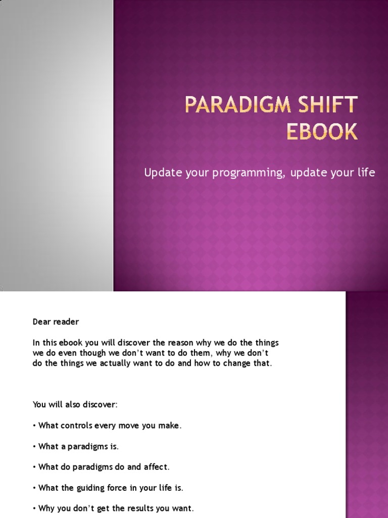 Transform Your Life by Changing Paradigms | PDF | Idea | Thought