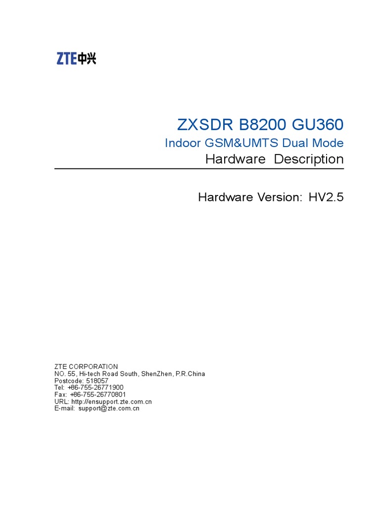 ZXSDR B8200 GU360 (HV2.5) Indoor GSM&UMTS Dual Mode Baseband Unit ...