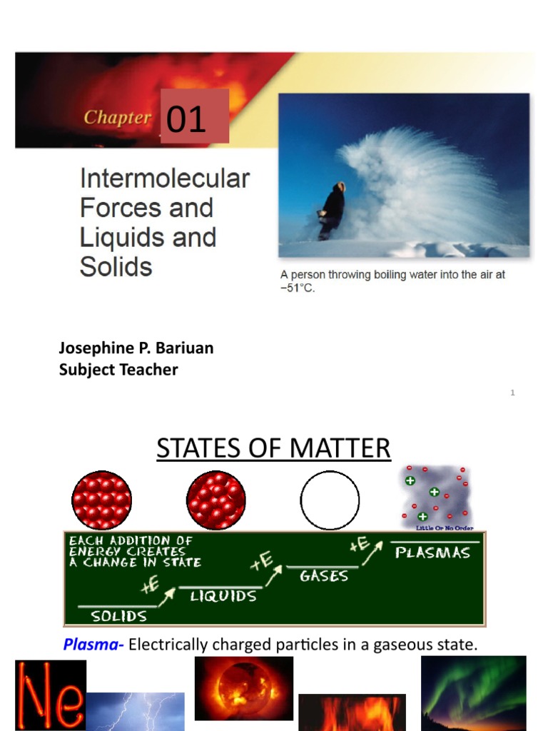 1-IMF and Solids Liquids | PDF | Intermolecular Force | Gases