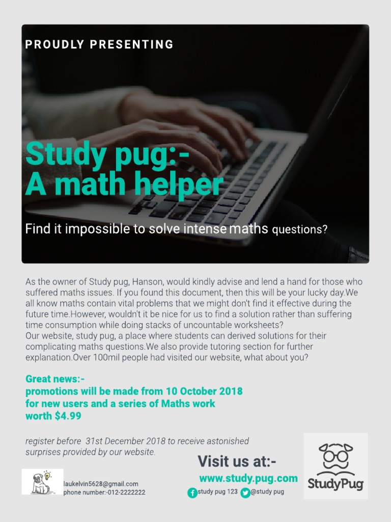 Math Help and Tutoring at Study Pug | PDF | Career & Growth