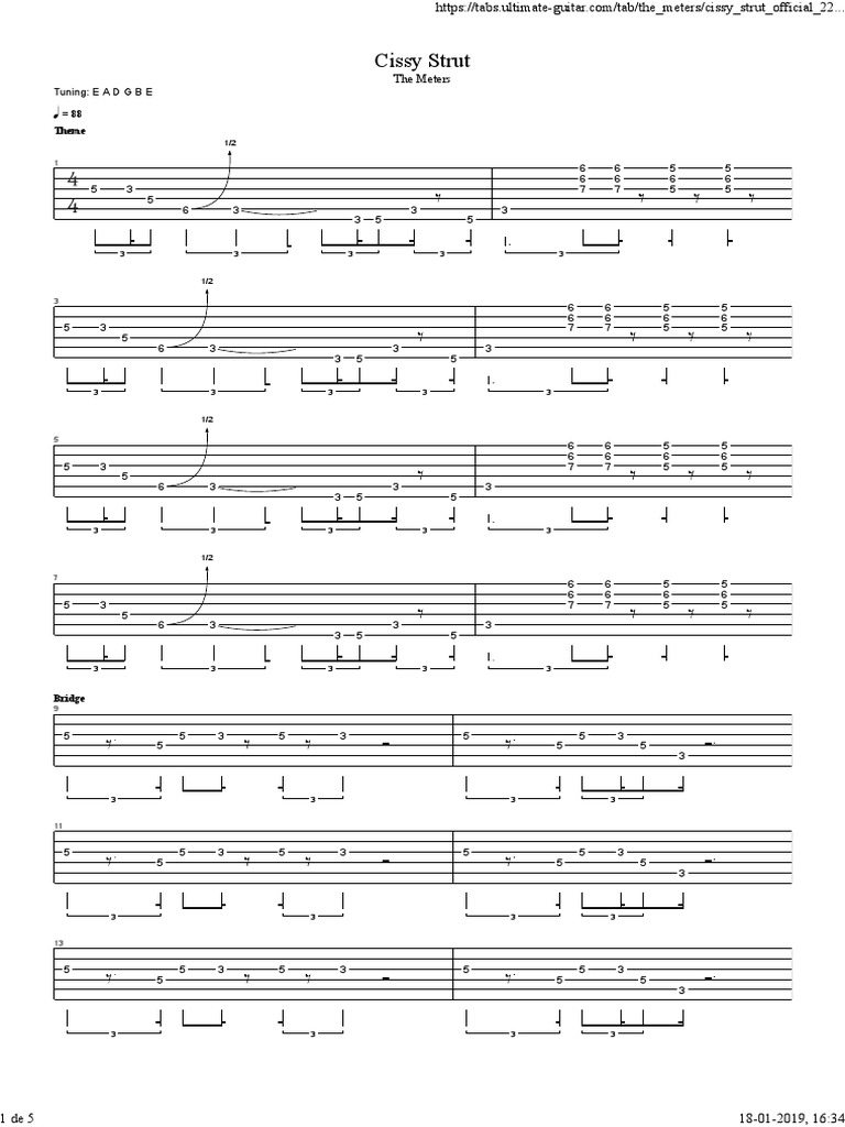 Cissy Strut Guitar Tab and Sheet Music | PDF | Grammy Awards