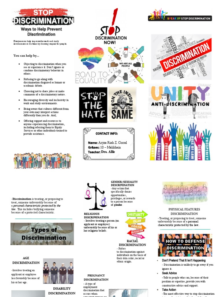 Ways To Help Prevent Discrimination: You Can Help by | PDF ...