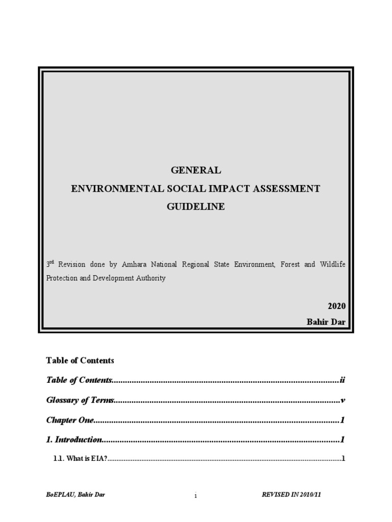 2020 ESIA Guideline Edited Aa | PDF | Environmental Impact Assessment ...